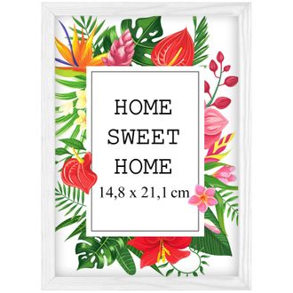 MG Design Wei&szlig; Bilderrahmen A5 14,8 x 21,1 cm - Aus echtem Holz mit Acrylglas, zum Aufh&auml;ngen & Aufstellen, f&uuml;r Fotos, Poster & Puzzle