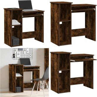 vidaXL Schreibtisch mit Regal R&auml;uchereiche 84x40x78 cm Holzwerkstoff - Vidaxl