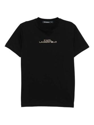 Karl Lagerfeld t-shirt à logo embossé - Noir