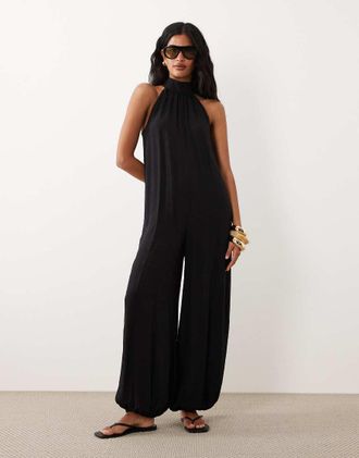 Asos Combinaison &agrave; encolure am&eacute;ricaine nou&eacute;e - Noir