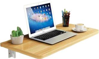 Generic An Der Wand Montierter, Klappbarer Computertisch, Schwebender Studiertisch Mit Metallhalterungen, Platzsparende, Herunterklappbare Werkbank, 50 Kg Tra