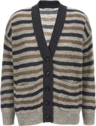 Brunello Cucinelli Femme, Pulls, Multicolore, Taille: 34 FR Lurex Wool Cardigan