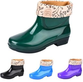 Generic Wellington Bottes de pluie dhiver pour femme avec doublure en peluche, chaudes, confortables, imperm&eacute;ables, antid&eacute;rapantes, pour le travail, la p&ecirc;che,