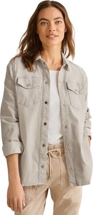 Cecil Damen B212516 Gestreiftes Jeans-Overshirt, Pearl beige, S