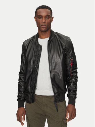Alpha Industries Alpha Industries Lederjacke Ma-1 156141 Schwarz Slim Fit
