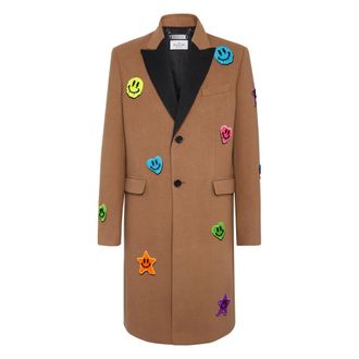 Philipp Plein Homme, Manteaux, Beige, Taille: 5XL Long Coat