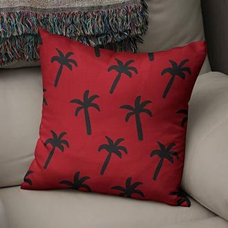 Bonamaison Le Jardin du Lin Kissen Zierkissenbezug Kissenbezug, Rot schwarz Dekoration, Für Zuhause Autos Büro Sofa Wohnzimmer Couch Schlafzimmer Dekor, 50x50 Cm