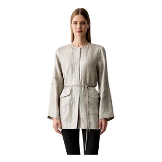 Joseph Ribkoff Leinenjacke mit Folien-Finish - - Jackets - Damen - Grau - M