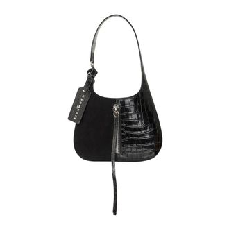 John Richmond Sac bandouli&egrave;re bimati&egrave;re avec zip apparent - Femme - Sacs - Noir - Taille: ONE Size