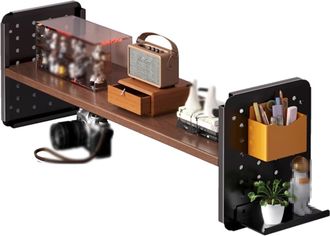 Generic Schreibtischregal, X Form Stütze for Stabilität Verstärkte Holzkanten Seitenabwehr Tiefes Fach, Multifunktionales Aufbewahrungsregal for Büro Zuhause 