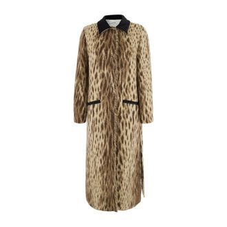 Forte_Forte Royal Leopard Coat - Femme - Manteaux - Beige - Taille: 38 FR
