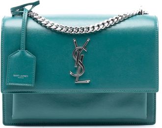 Saint Laurent Hobo Bags - Medium Leather Monogram Sunset Crossbody - Gr. unisize - in Blau - f&uuml;r Damen