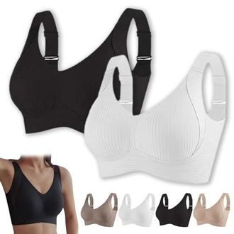 Generic Soutien-gorge rehausseur sans couture pour femme - Soutien-gorge push-up c&ocirc;tel&eacute; r&eacute;glable sans fil - Couverture compl&egrave;te, 2 pi&egrave;ces - E, XXL