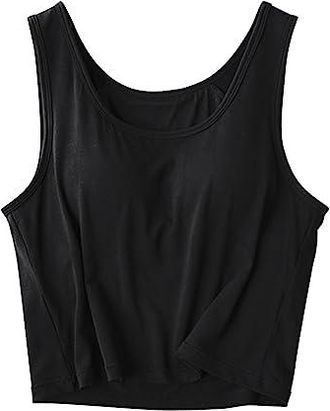 Generic Débardeur sans manches pour femme - Confortable - Couleur unie - Pour la course à pied - Séchage rapide - Léger - Col rond - Décontracté - Super doux 