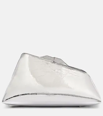 The Attico Clutch 8.30 PM aus Metallic-Leder