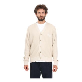 Tommy Hilfiger Homme, Pulls, Beige, Taille: M Cardigan beige &agrave; texture nid dabeille