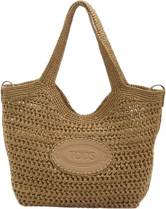 Tod's Femme, Sacs, Beige, Taille: ONE Size T Timeless Tote