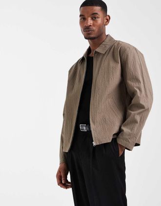 Asos Veste &agrave; carreaux - Taupe fonc&eacute;-Neutre