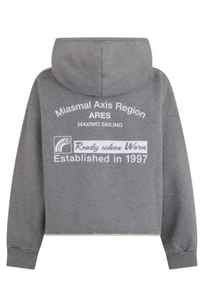 Maison Margiela Cropped Cotton Hoodie - Grey