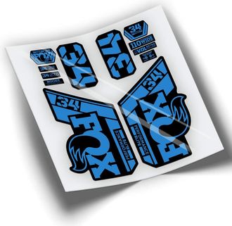 Generico Ref: VP419 Aufkleber, kompatibel mit FOX 34 Elite 2021-2025 MTB, Sticker, Aufkleber, Aufkleber f&uuml;r Mountainbikes. (AZUL 517)