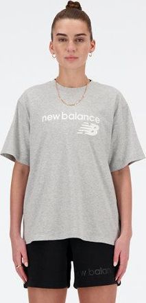 New Balance Damen Sport Jersey Relaxed Graphic T-Shirt in Grau, Baumwolljersey, Gr&ouml;&szlig;e XS