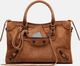 Balenciaga Tote Le City Small aus Veloursleder