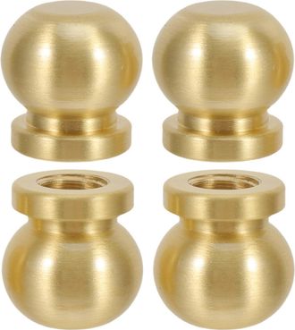 Angoily 4 St&uuml;ck Messing M&ouml;belf&uuml;&szlig;e H&ouml;he Kugelf&ouml;rmige Holzbox F&uuml;&szlig;e Messing Schmuckk&auml;stchen Ersatzteile Kleine Dekorative Tablettf&uuml;&szlig;e Robust Pflegeleicht Multifu