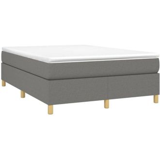 vidaXL Sommier &agrave; ressorts de lit Gris fonc&eacute; 140x200 cm Tissu