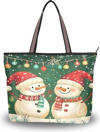 Alaza Grand sac fourre-tout, sac à bandoulière pour femme, sac à main décontracté, sac à main décontracté, sac de courses de Noël avec poches zippées, L, Bo