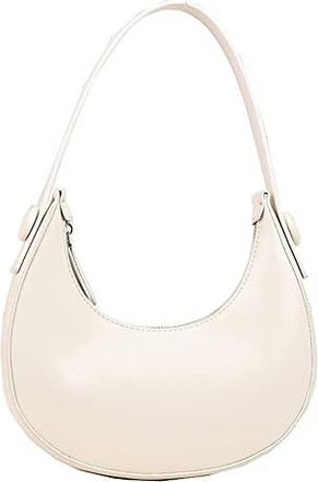 Generic Sacs &agrave; bandouli&egrave;re en cuir pour femme - Petit sac &agrave; main &eacute;l&eacute;gant sous les bras - Avec fermeture &eacute;clair, blanc, Small