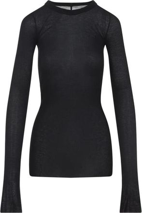 Rick Owens Femme, Tops, Noir, Taille: 36 FR Rib LS T-Shirt