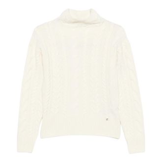 Herno Pullover mit Rollkragen und Zopfmuster - - Knitwear - Damen - Wei&szlig; - L