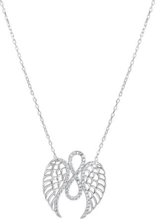 Dkeniz Dkeniz Kette Engelsfl&uuml;gel Unendlichkeit 925 Silber rhodiniert Zirkonia Wei&szlig;