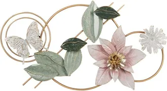 Beliani Wandobjekt Blume THORIUM Metall 44 cm Bunt