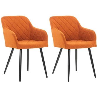 Clp 2er Set Esszimmerstuhl Shila orange Stoff