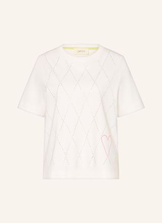 Cartoon Cartoon T-Shirt Mit Schmucksteinen weiss