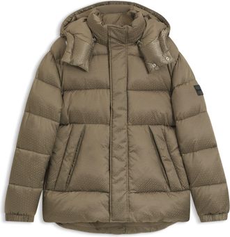 BOSS Herren H-Corbinian5 Wasserabweisende Jacke mit Jacquard-Monogrammen Hellbraun 52