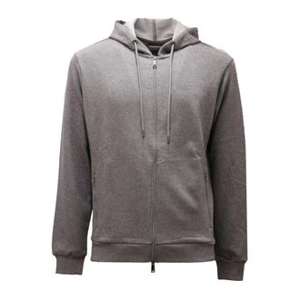 Armani Full Zip Grau Melange Sweatshirt - - Sweatshirts & Hoodies - Herren - Grau - S