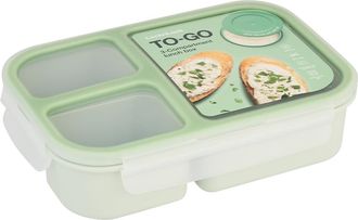 LocknLock Geteilte Lunchbox mit F&auml;chern - Brotdose mit Deckel, BPA-frei, mikrowellen- & gefriergeeignet - Essensbox f&uuml;r Alltag (Mint, 980 ML)
