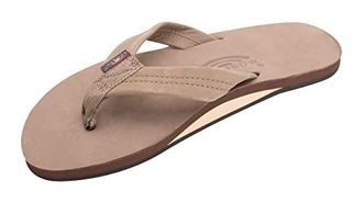 Rainbow Sandals Cuir de première couche pour homme, marron foncé, 45/46 EU