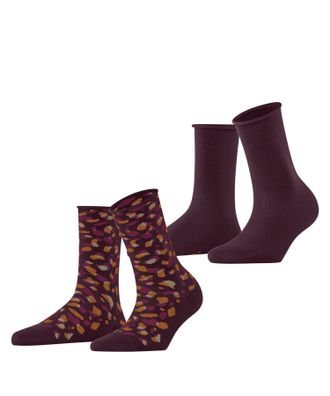 Esprit Damen Socken Art Pattern Multipack W So Baumwolle gemustert 2 Paar, Rot Shadow Red 8138, 35-38