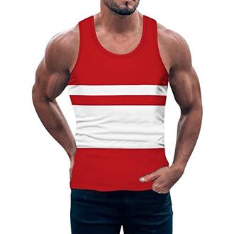 Generic D&eacute;bardeurs ray&eacute;s sans manches pour hommes d&eacute;t&eacute; &agrave; rayures d&eacute;contract&eacute;es haut de plage &eacute;l&eacute;gant sport sans manches chemise de plage haut d&eacute;bardeur ample 