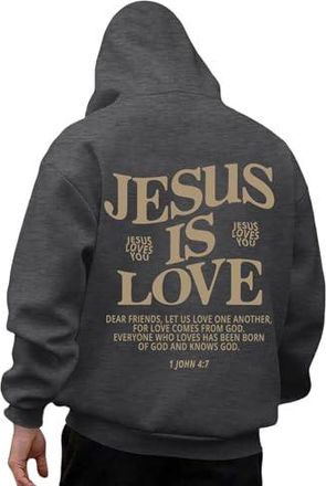 Generic Sweat a Capuche Homme Hooded Sweatshirt Hoodie Pullover Homme Longue Manche avec Doublure en Fleece et Design Th&eacute;matique, Sweatshirt pour Streetwear E