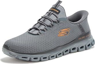 Skechers Glide-Step Noxus Baskets &agrave; Enfiler Mains Libres pour Homme, Gris Anthracite/Orange, 9.5 Wide
