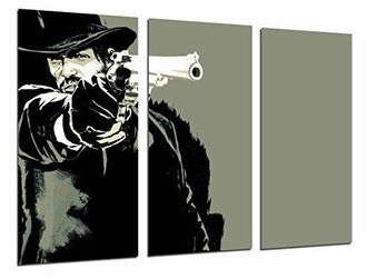 Cuadros Cámara Fotoposter Bandit, Pistolenheld Revolver, Schwarz-Weiß, Gesamtgröße: 97 x 62 cm, XXL