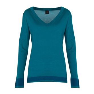 Pinko Redbull V-Ausschnitt Pullover - - Knitwear - Damen - Blau - S