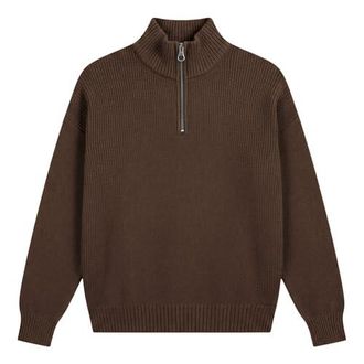 Generic Pull en tricot pour homme avec demi-fermeture &eacute;clair et col en V - Col roul&eacute; thermique - Coupe ajust&eacute;e - Col montant - L&eacute;ger - Manches longues - Print