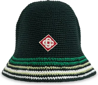 Casablanca unisex, Accessoires, Vert, Taille: M/L Chapeau Crochet Ray&eacute;