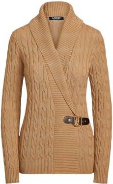 Lauren Ralph Lauren Cardigan Tresses avec Boucle Donato 200808258, Camel, M