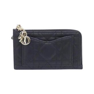 Dior Pre-owned Lady Dior Cosmos Lambskin Coin Case - Femme - Pre-owned - Noir - Taille: ONE Size